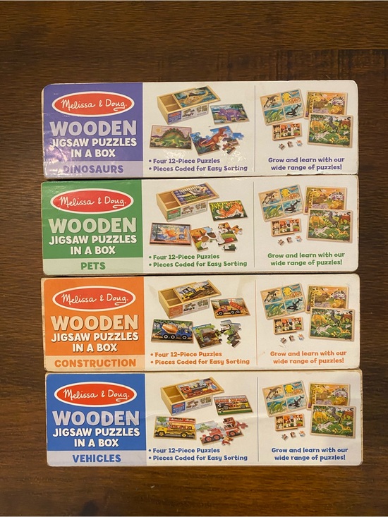 Melissa & Doug | Toys | Melissa Doug Bundle Of Four 4 In Wooden Jigsaw ...